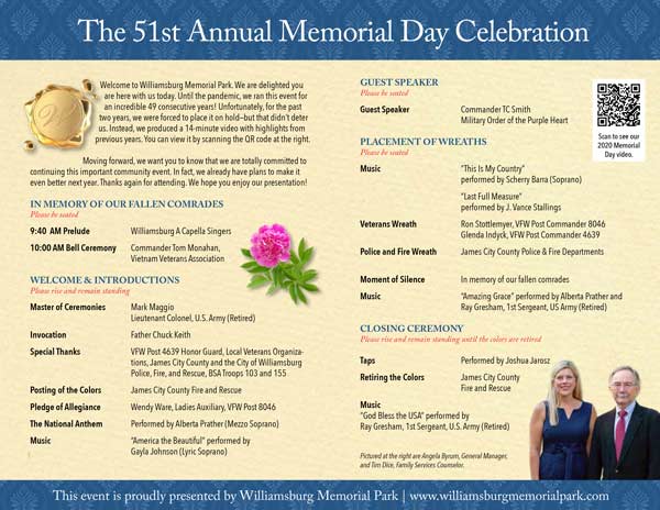 Williamsburg Memorial Park Memorial Day Celebration
