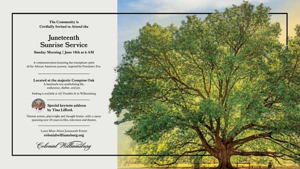 The Juneteenth Sunrise Service, Sunday morning, June 18, at 6 a.m. at ...